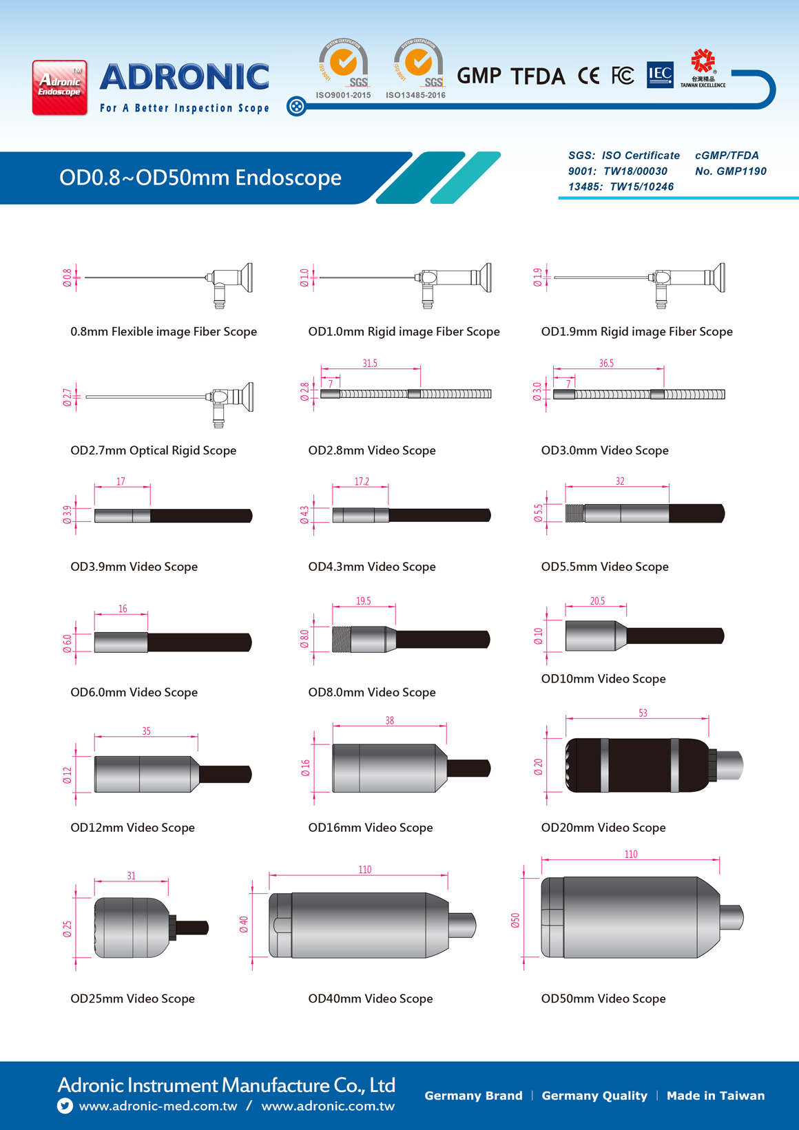 OD4.0mm 4K Rigid image Fiber Scope | Product | Adronic Instrument ...